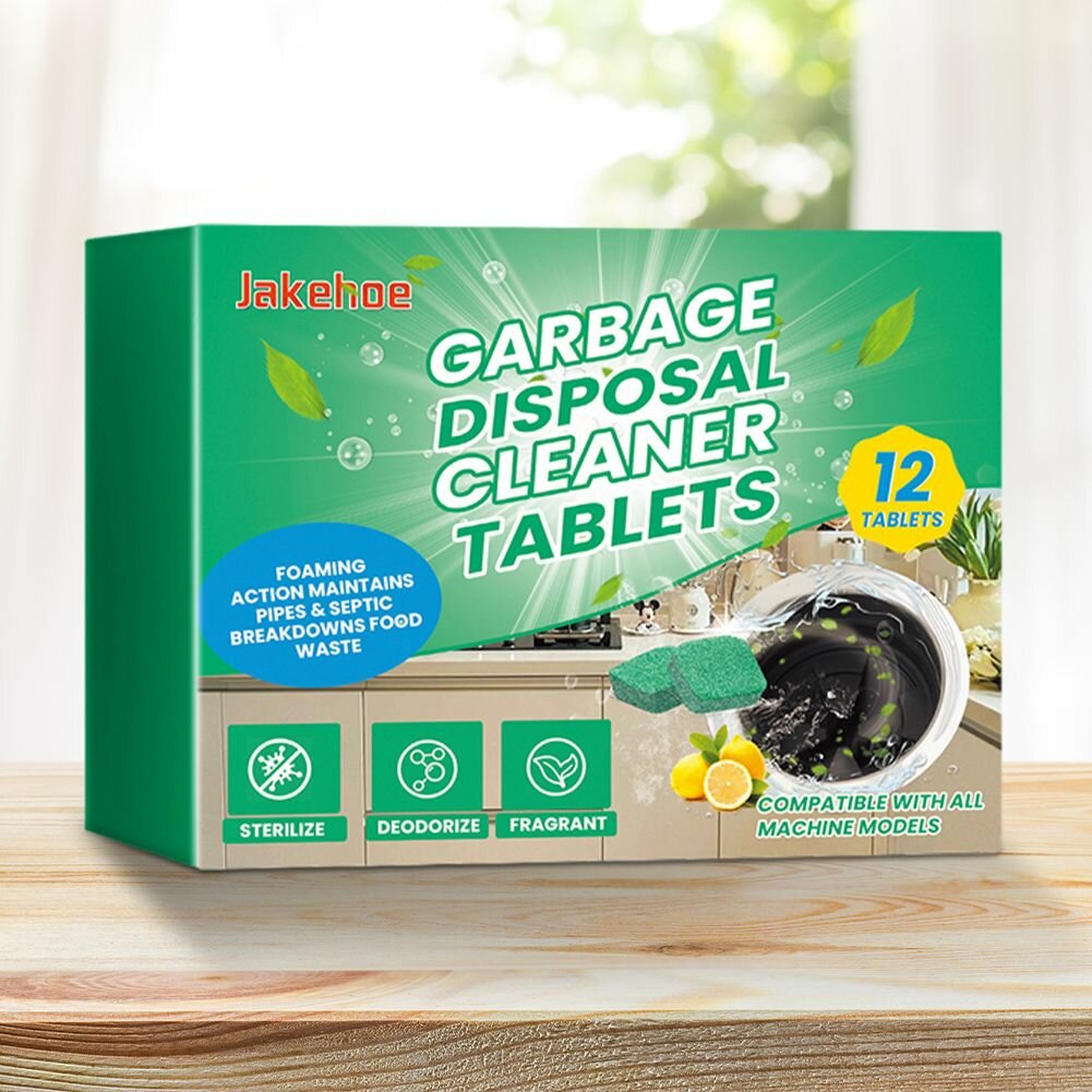 12 шт, очиститель слива раковины и дезодоратор, пенопласт, диспоузер, освежитель, обеззараживающие таблетки, уход за кухонной канализацией