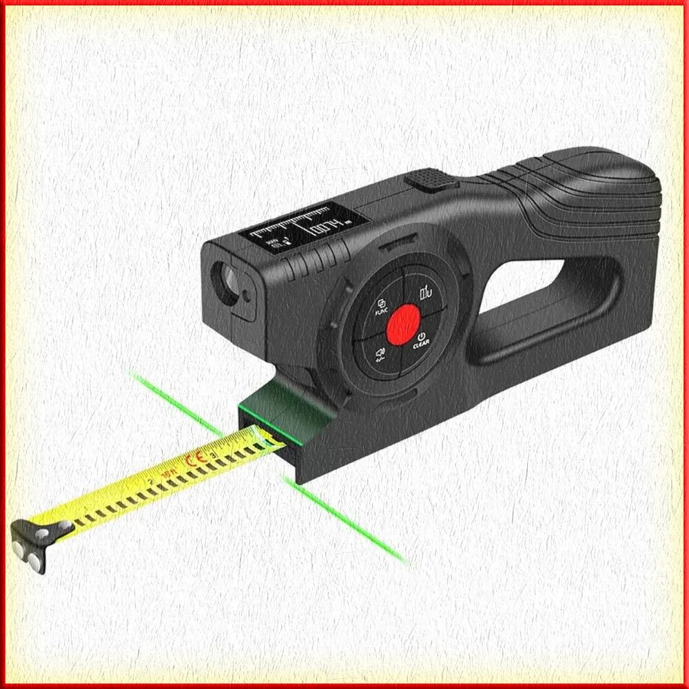 Лазерный измерительный прибор 3 в 1 с зеленым лазерным удлинителем Цифровая рулетка Автоматическая фиксация Лента с зарядкой через USB