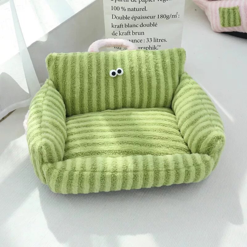 Кровать-софа Big Eye для маленьких собак - травяной зеленый, размер M 50x45см, подходит для собак до 10 фунтов