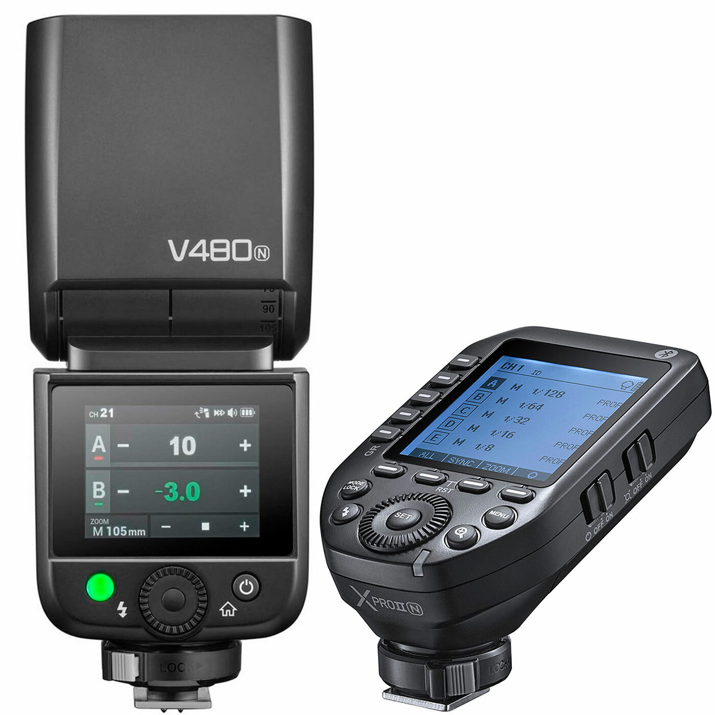 Вспышка накамерная Godox V480N TTL + синхр XproIIN TTL для Nikon