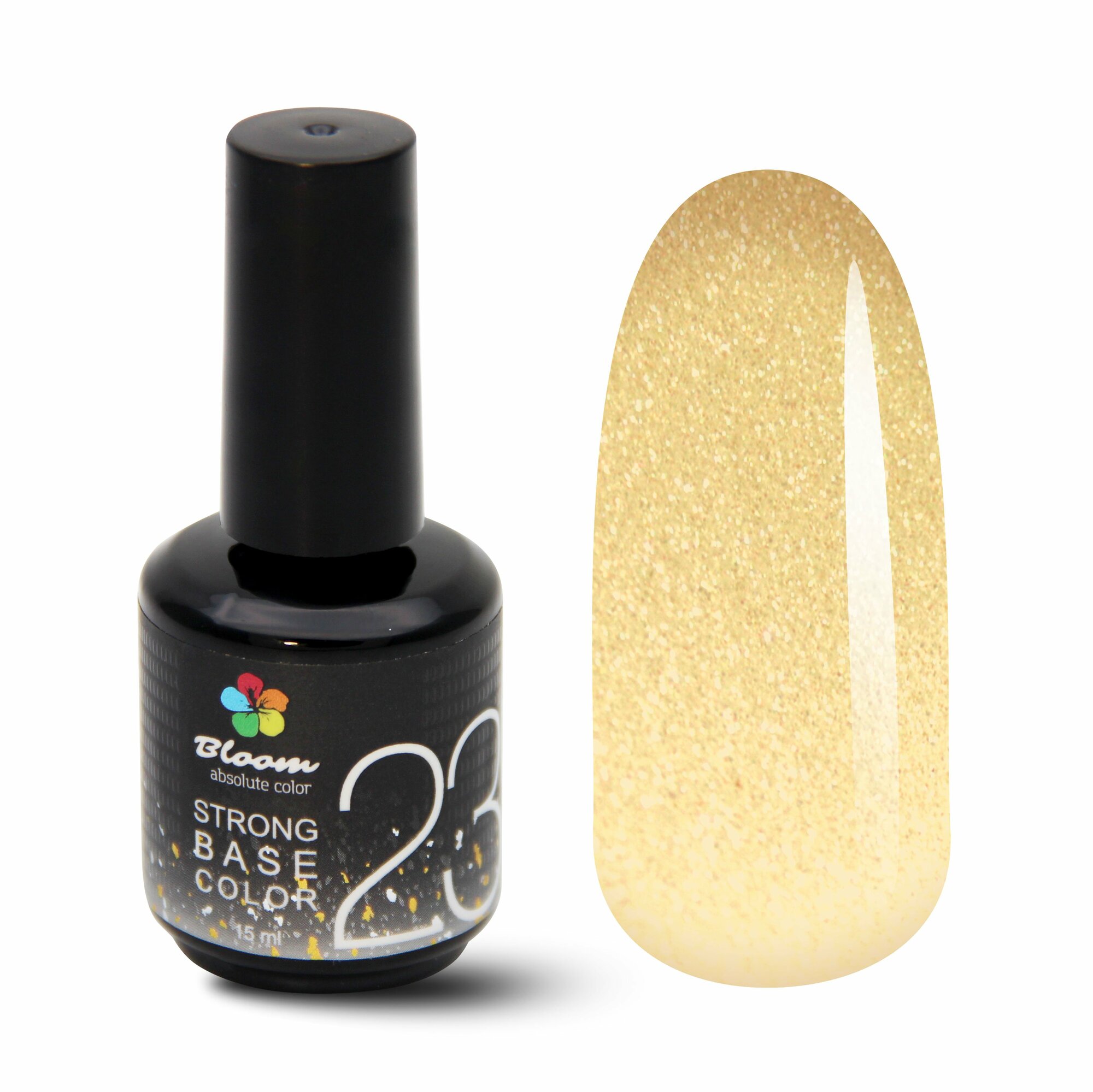 База Strong COLOR №23 15 мл Bloom цветная плотная золотистый шиммер