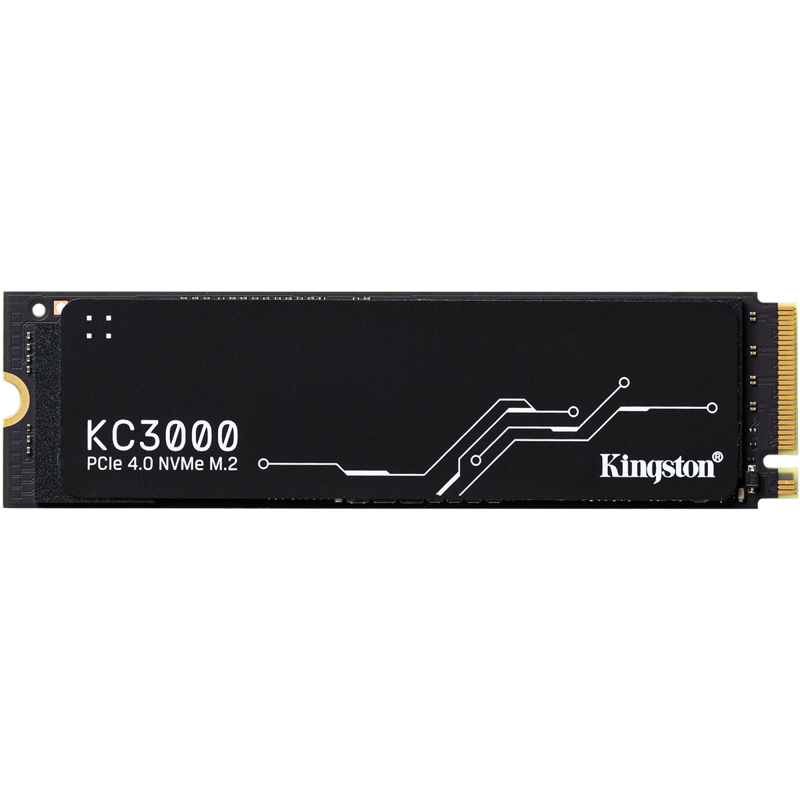 Твердотельный накопитель Kingston SSD KC3000 SKC3000D/2048G, 2048GB, M.2(22x80mm), NVMe, PCIe 4.0 x4, 3D TLC, R/W 7000/7000MB/s, IOPs 1 000 000/1 000 000, DRAM buffer 2048MB, TBW 1600, DWPD 0.71, with Heat Spreader, гарантия 5 ЛЕТ