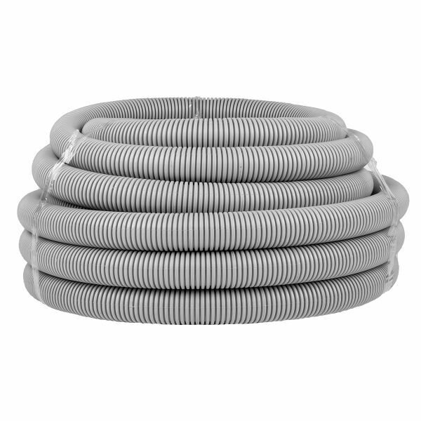 Труба гофрированная ПВХ d40мм с протяжкой сер. (уп.15м) Plast PROxima, EKF TG-Z-40 (15 м.)