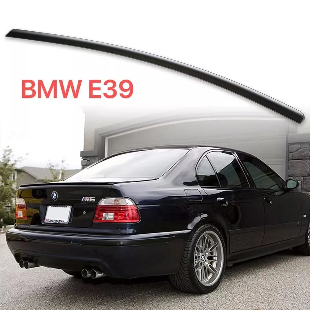 Спойлер на крышку багажника для BMW 5 серии E39 1997-2003, черный, ABS пластик, 1 шт.