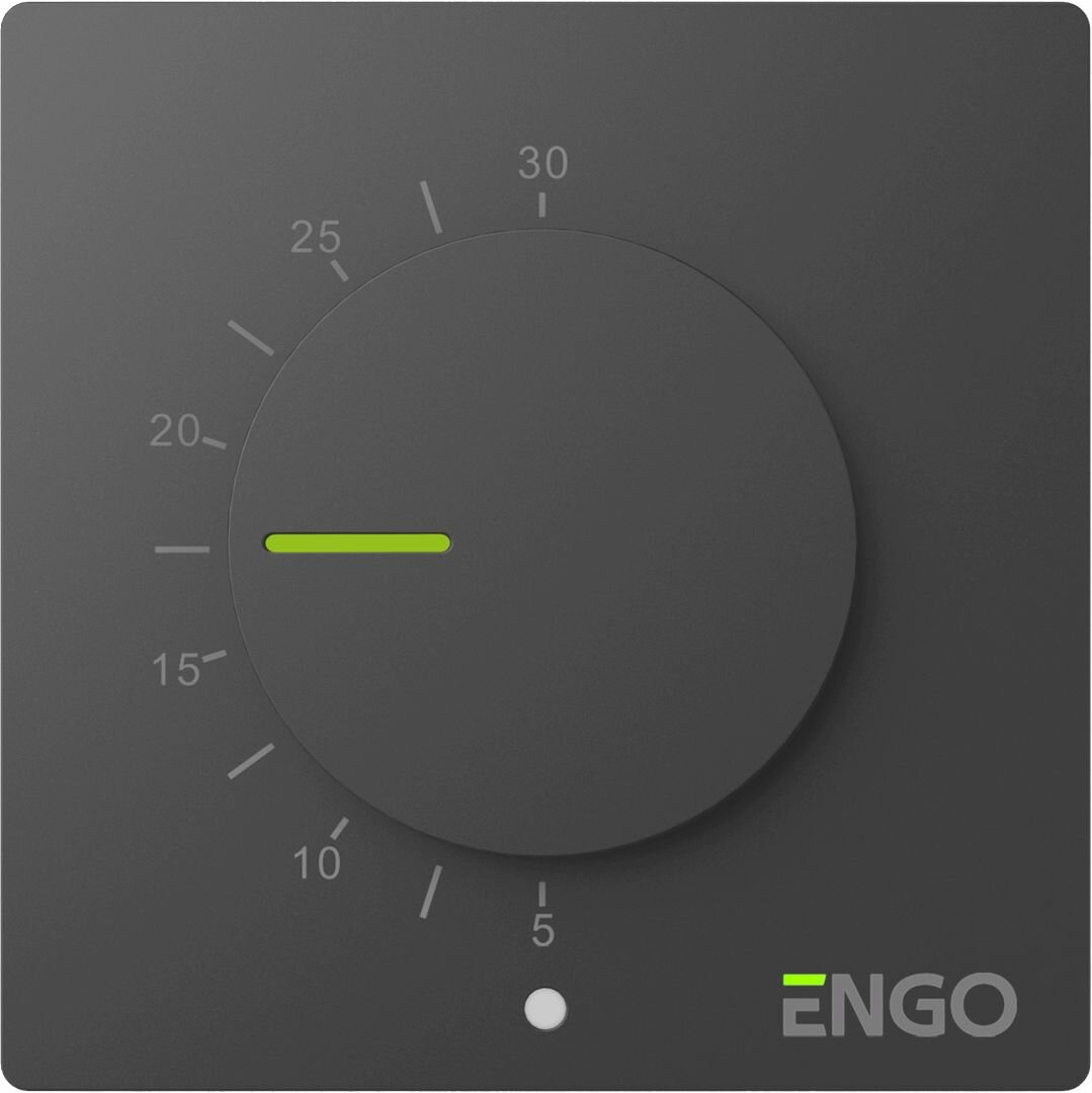Термостат накладной ENGO Simple комнатный механический (черный)