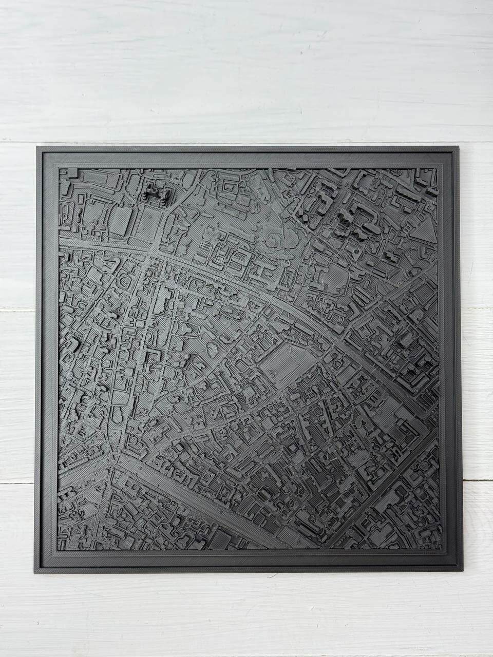 Картина город 3D Патриаршие пруды 240мм х 240мм настенная, черный