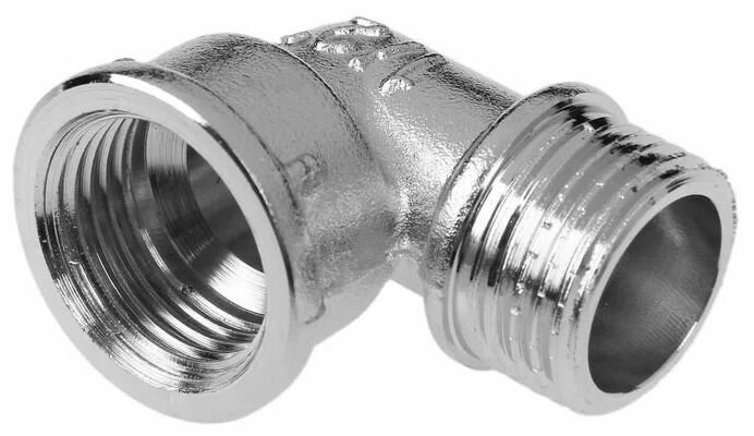 Уголок внутренняя-наружная резьба 3/4"-1/2" никелированный AQUALINK