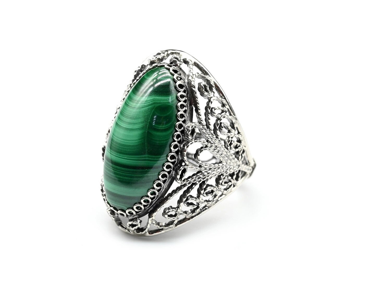 Кольцо, малахит