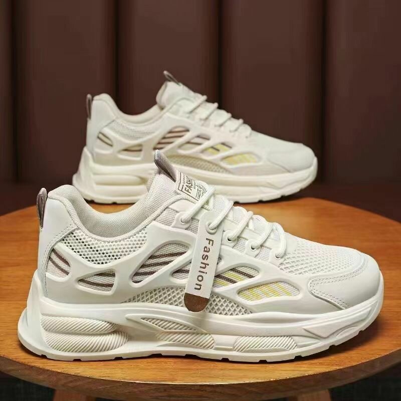 JYL Обувь мужская Осенняя для подростков Сетчатая толстая подошва/F638 beige