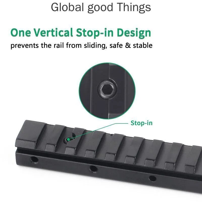 Держатель для клыков 14 slot Global good Things для установки прицелов на оружие, 155mm, черный — фото 1