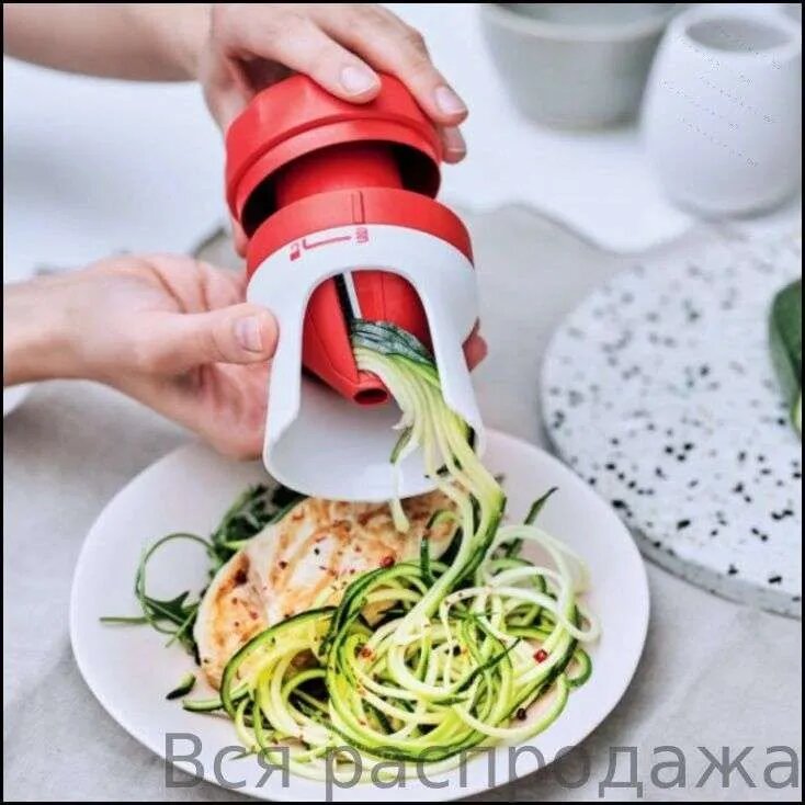 Терка-спиралайзер "Турбо" Tupperware для овощей, полимерный материал, белый и красный цвет