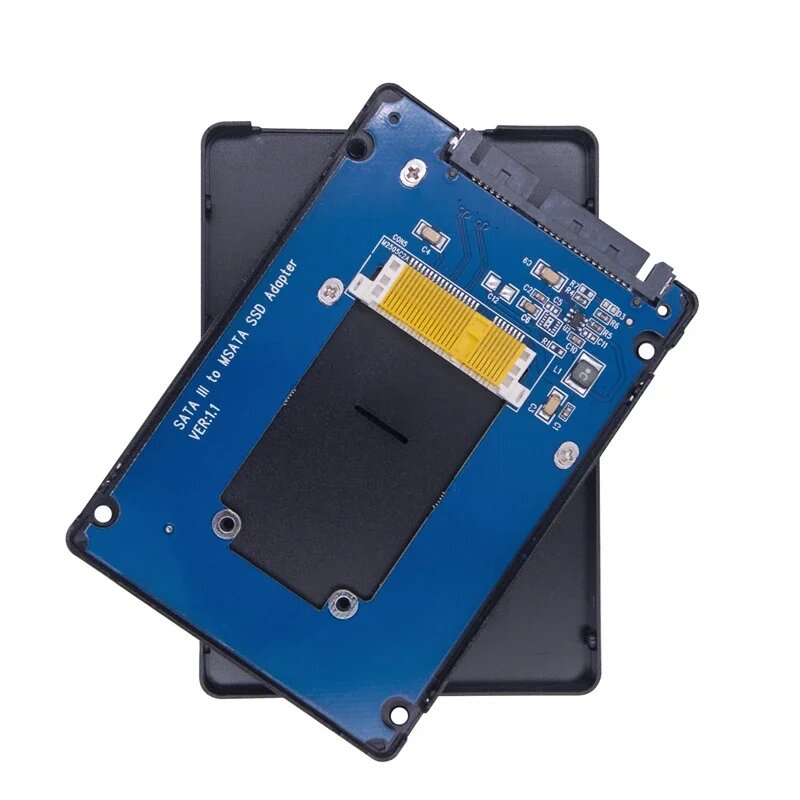 Новый корпус SSD mSATA-SATA 3.0, алюминиевый корпус, внешний корпус mSATA, адаптер mSATA на 2,5 дюйма SATA3.0, 6 Гбит/с SSD-адаптер для M-SATA SSD