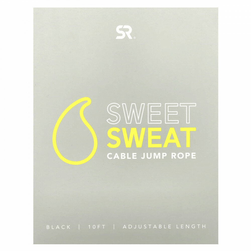 Sports Research, Sweet Sweat, канатная скакалка, черный, 1 скакалка