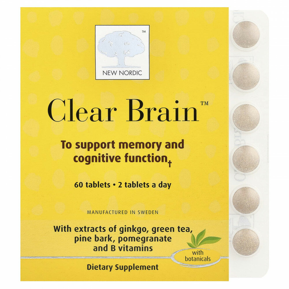 New Nordic, Clear Brain™, 60 таблеток