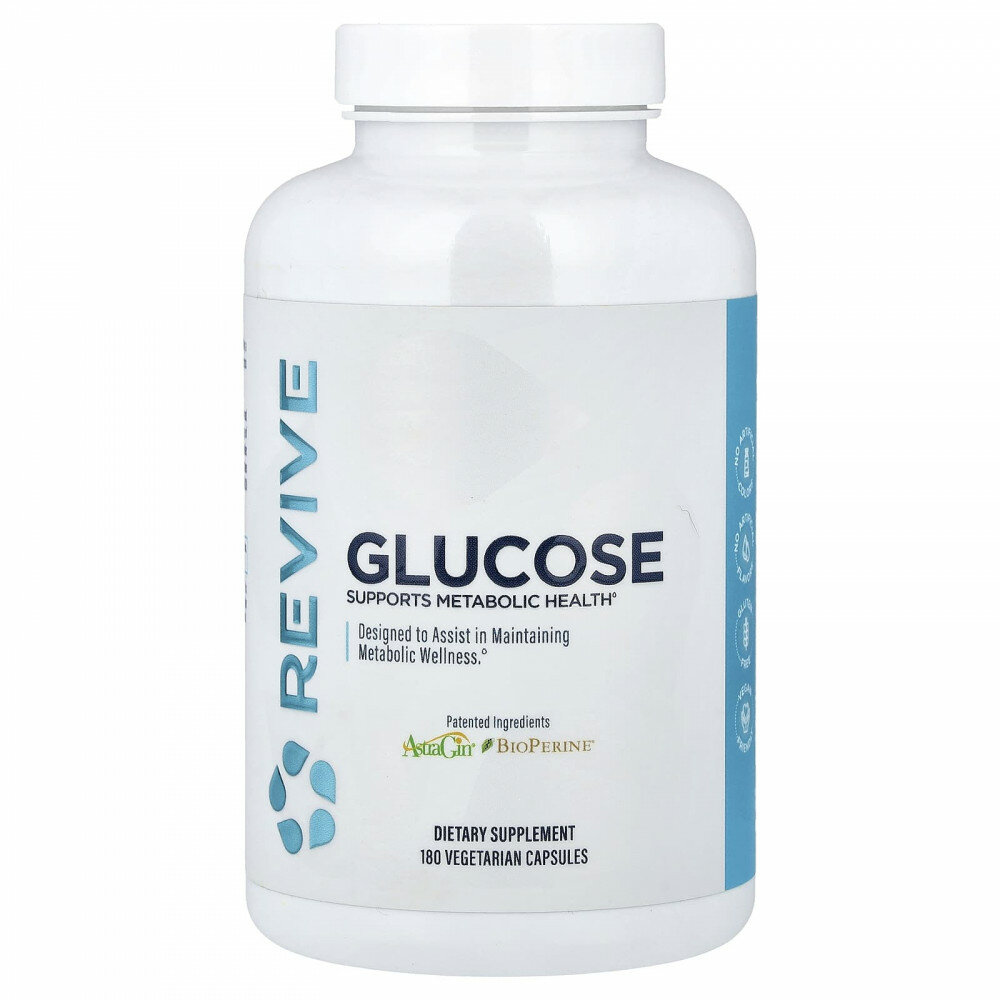 Revive, глюкоза, 180 вегетарианских капсул