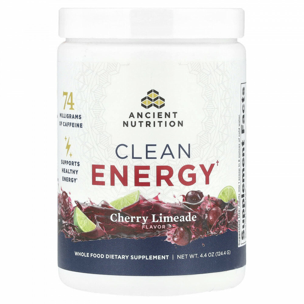 Ancient Nutrition, Clean Energy, вишневый лаймад, 124,4 г (4,4 унции)