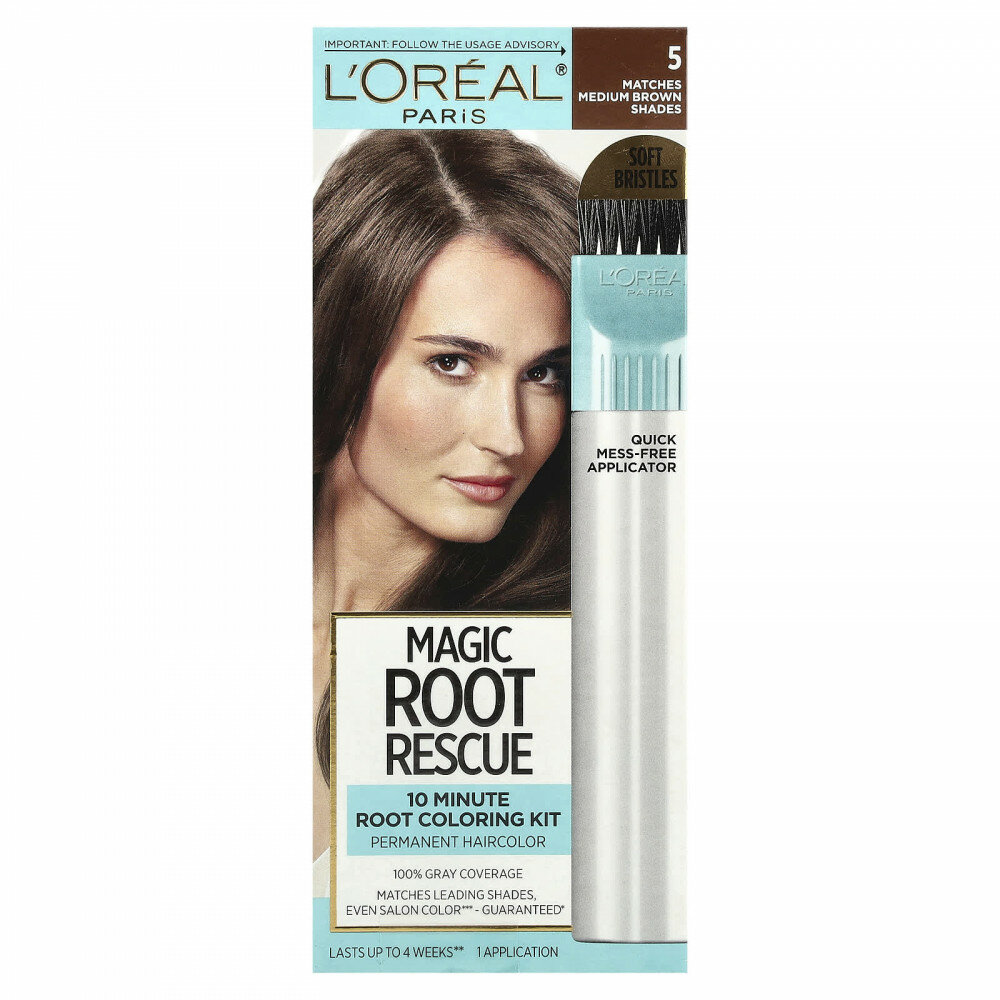 L'Oréal, Magic Root Rescue, 10-минутный набор для окрашивания корней, 5 оттенков коричневого, 1 нанесение