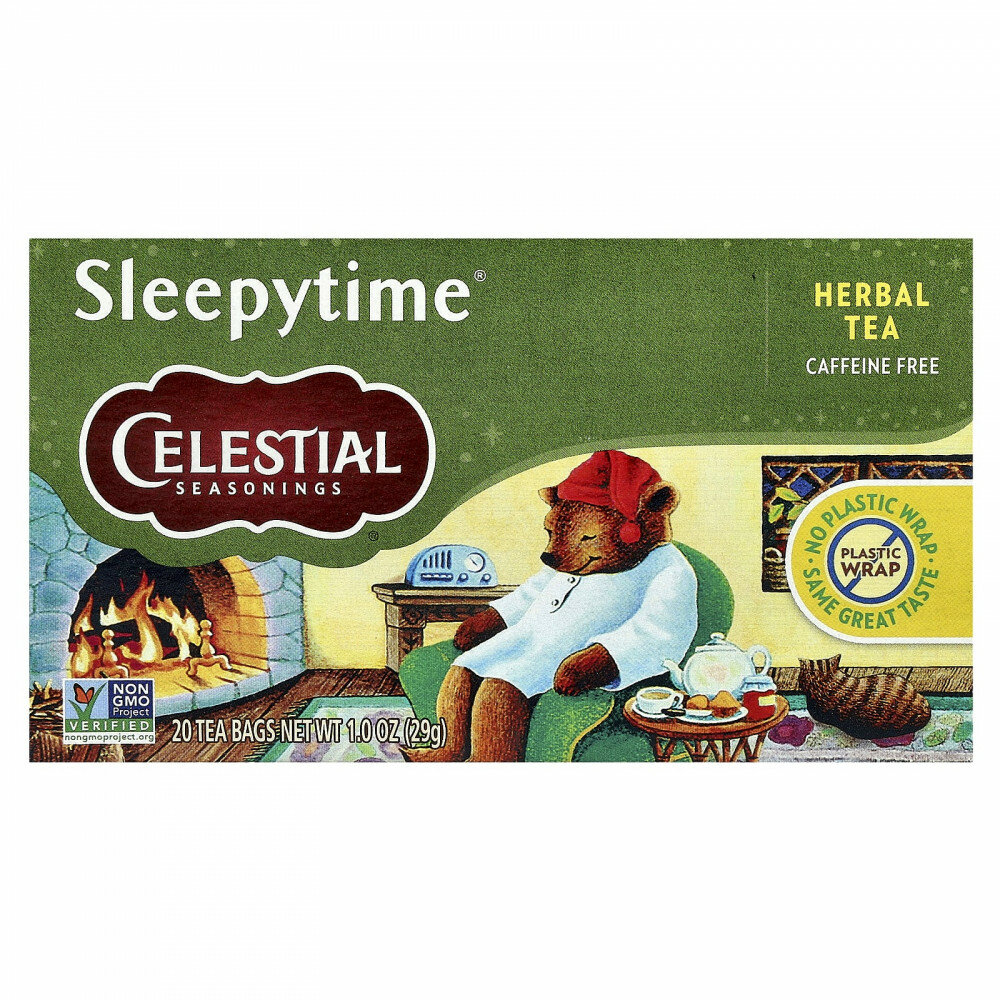 Celestial Seasonings, травяной чай, Sleepytime®, без кофеина, 20 чайных пакетиков, 29 г (1 унция)