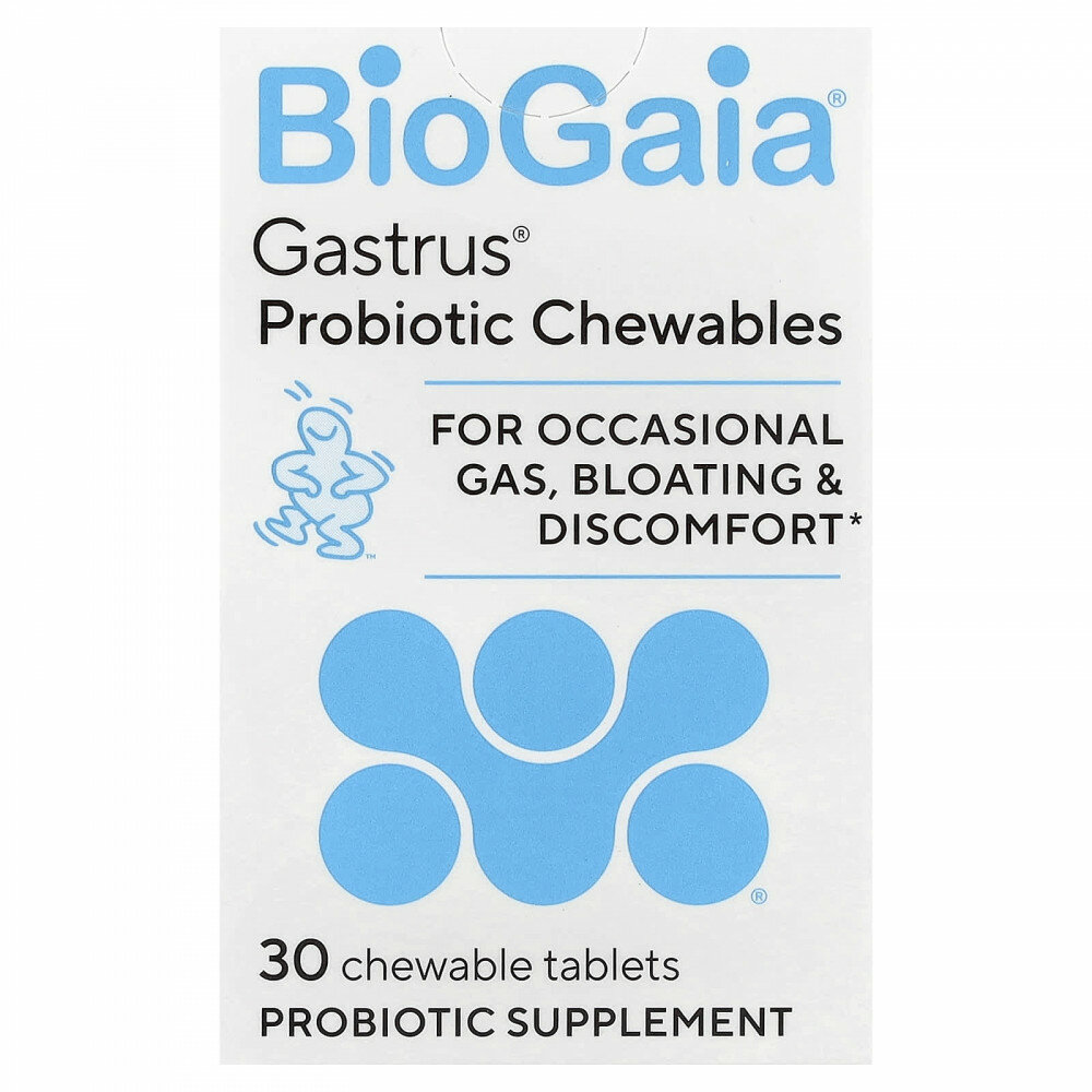 BioGaia, Gastrus®, жевательные пробиотики, 30 жевательных таблеток