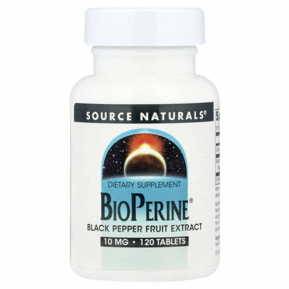 Source Naturals, BioPerine, 10 мг, 120 таблеток