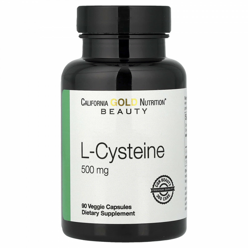California Gold Nutrition, L-цистеин, 500 мг, 90 растительных капсул