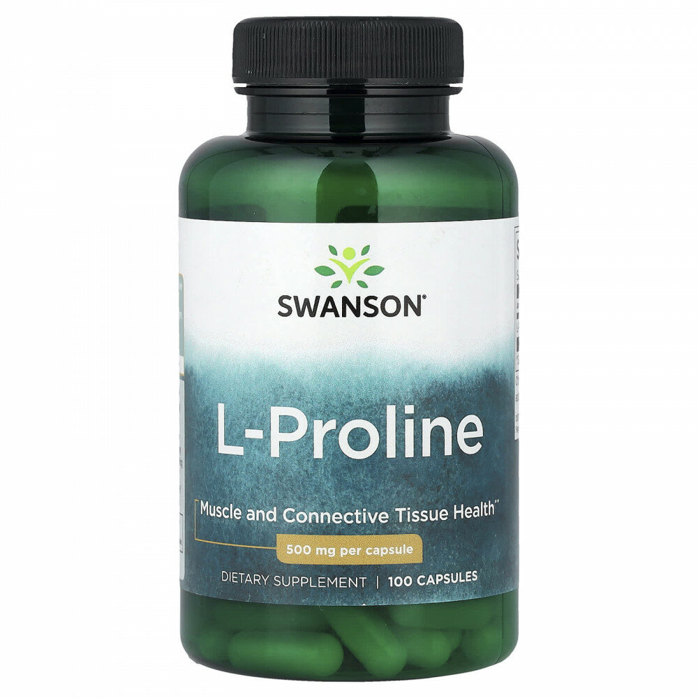 Swanson Vitamins, L-пролин, 500 мг, 100 капсул