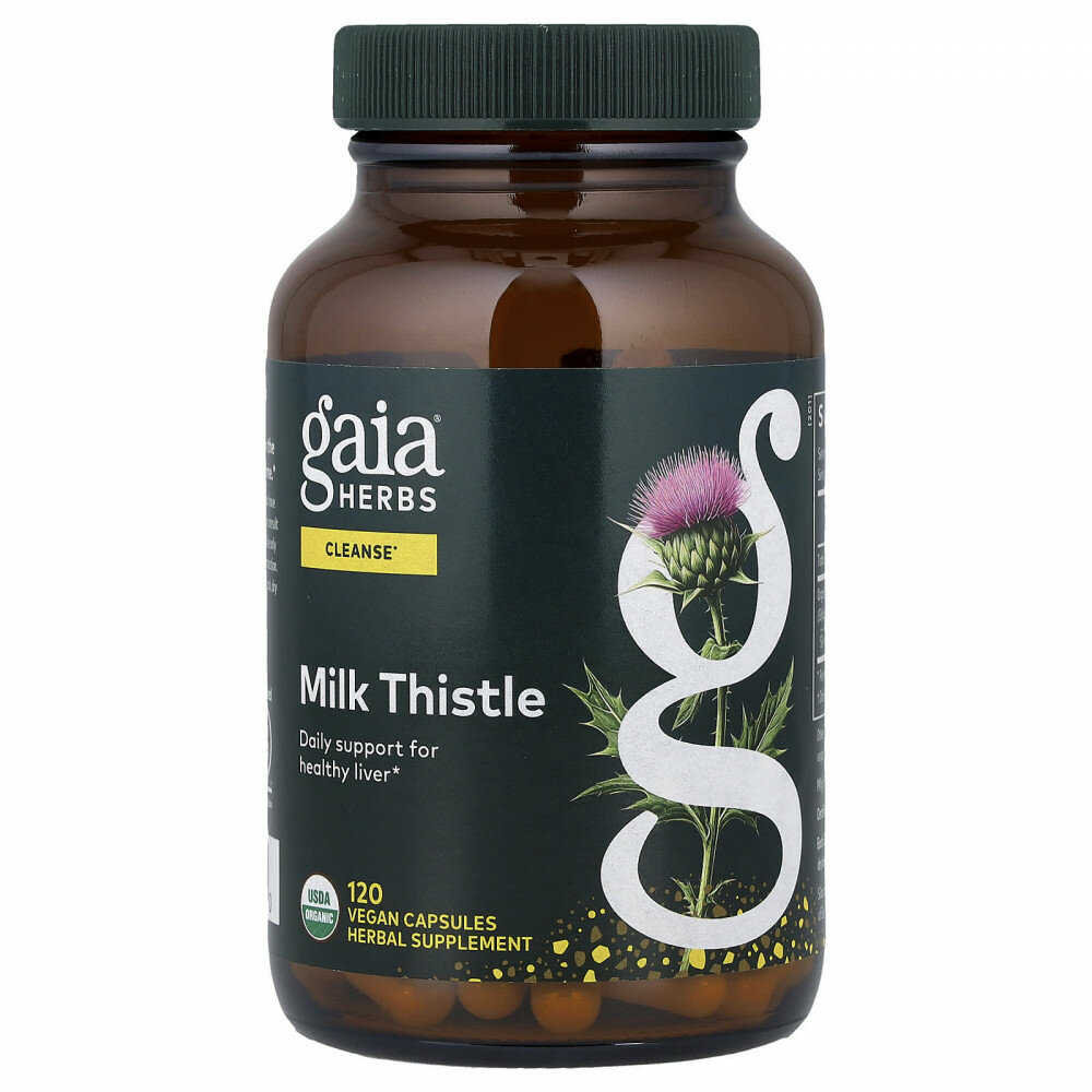 Gaia Herbs, расторопша, 120 веганских капсул