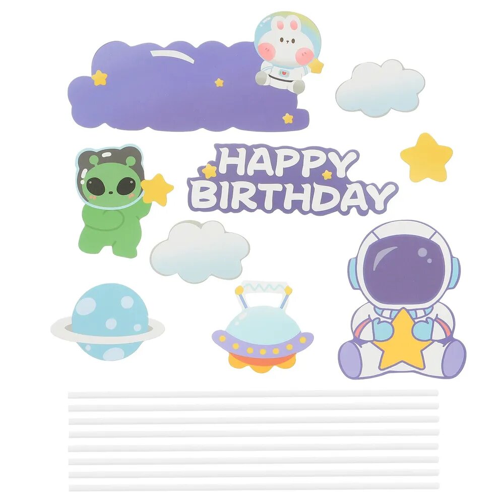 Космические топперы для кексов и торта, 8 штук, для детского праздника и душа младенца