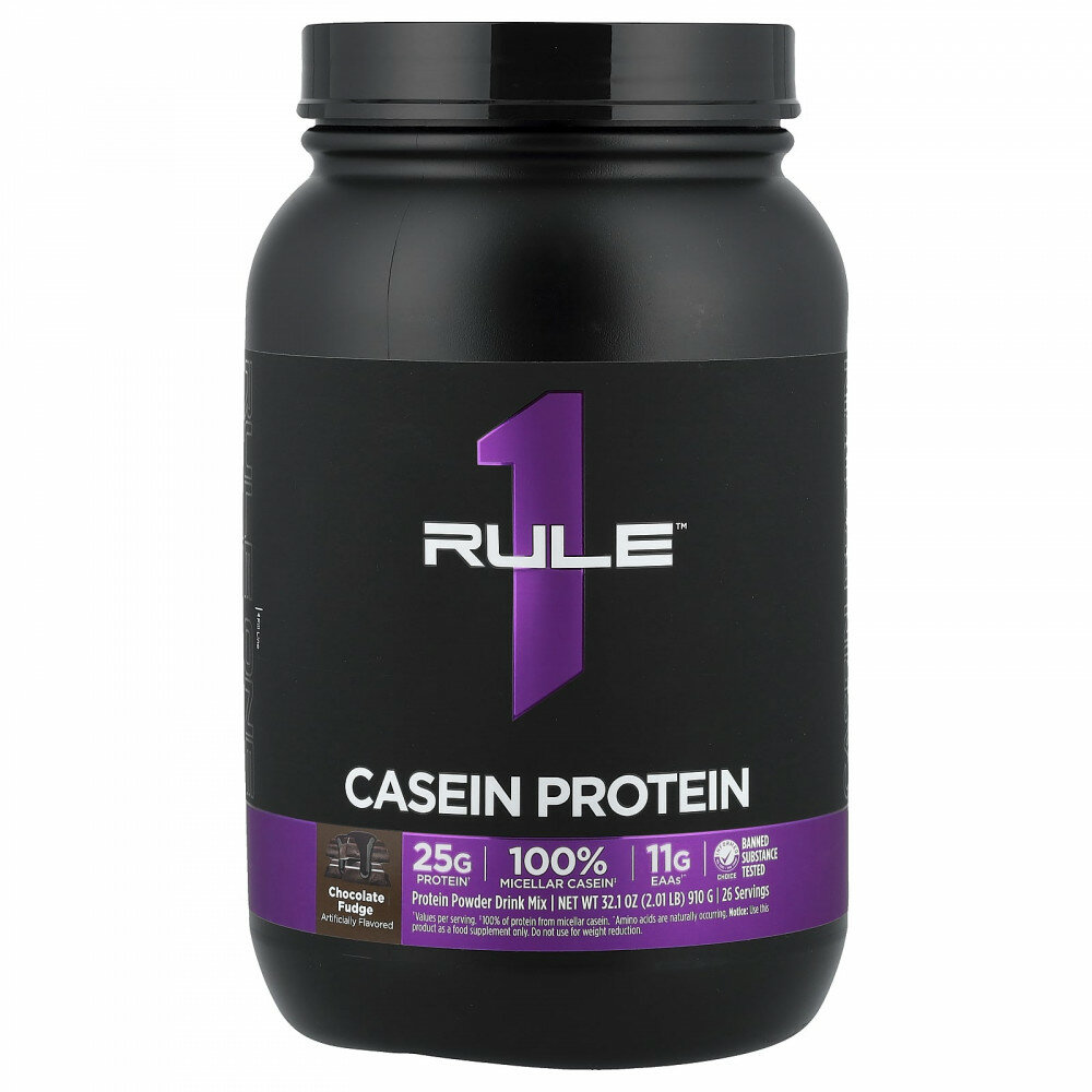 Rule One Proteins, казеиновый протеин, со вкусом шоколадного фаджа, 910 г (2,01 фунта)