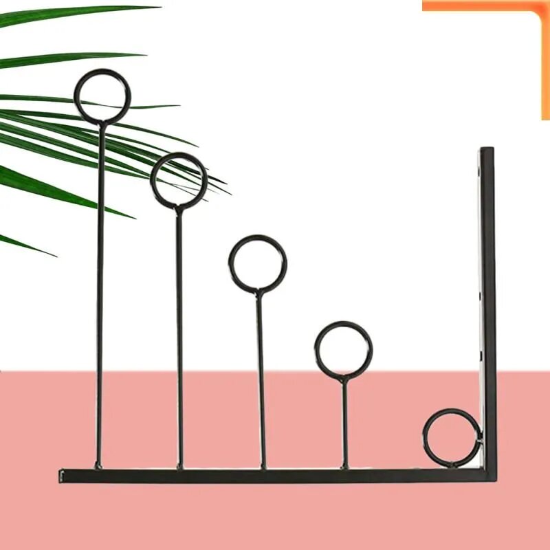 Вешалка для одежды из железа, держатель для халата с 5 кольцами, настенная вешалка, крючок для показа на полке
