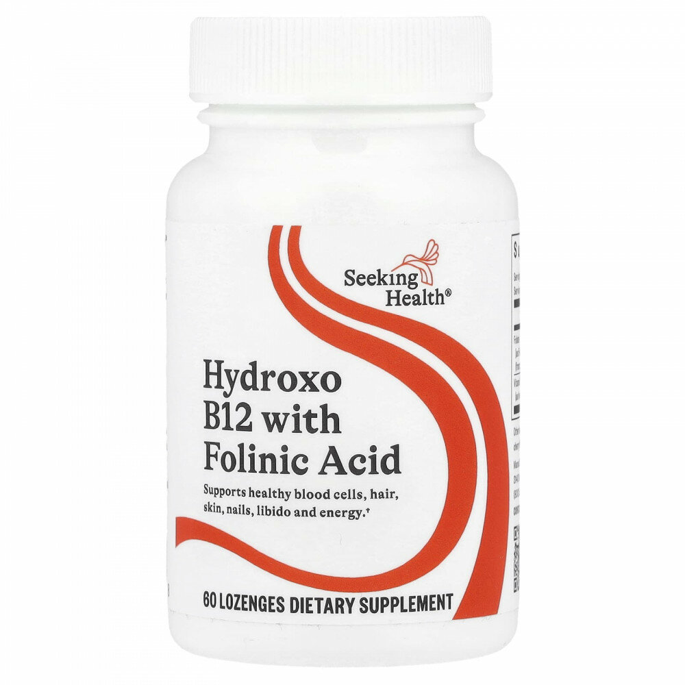 Seeking Health, Hydroxo B12 с фолиевой кислотой, 60 пастилок