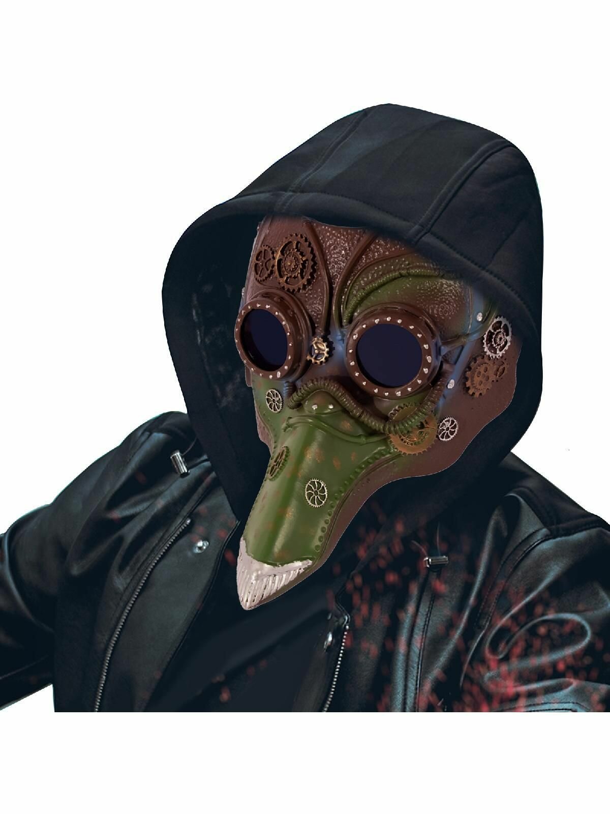 Маска для Хэллоуина в стиле стимпанк, маскарадный костюм чумного доктора, готический, Зеленый