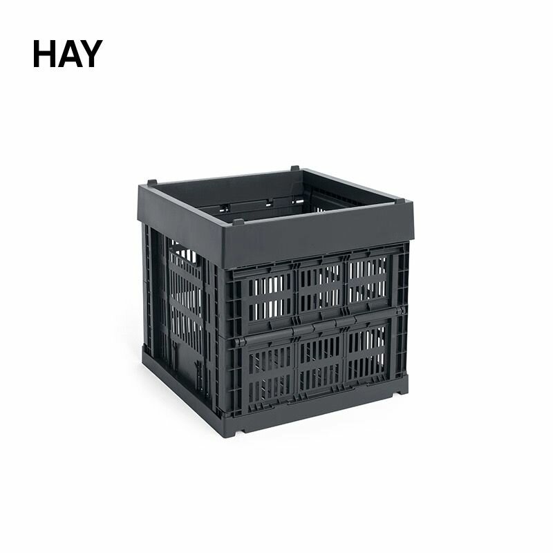 Складной ящик HAY Colour Crate, квадратный пластиковый контейнер для хранения, настольный органайзер