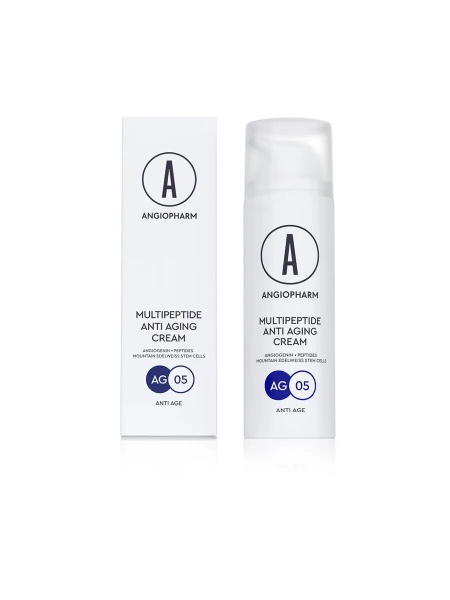Крем Ангиофарм "Мультипептид", омолаживающий, для лица, шеи и декольте, 50 мл
