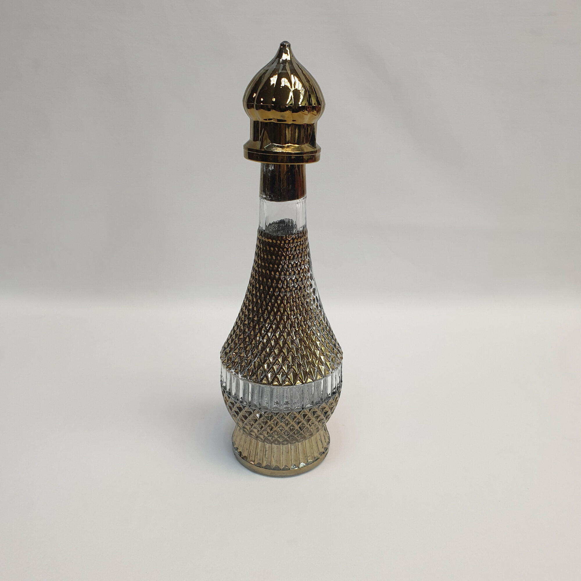 Винтажный штоф графин, стекло золочение 0.6 л, потертости, СССР