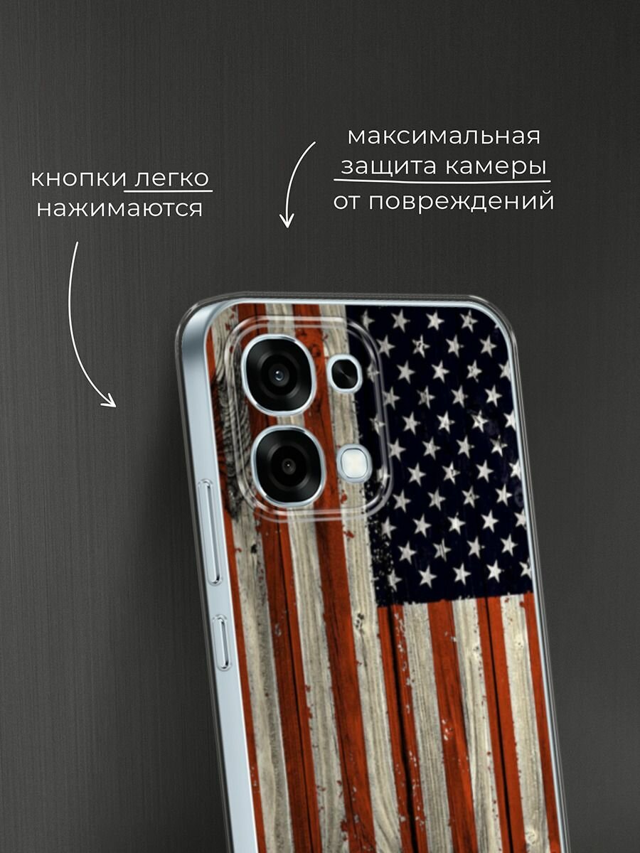 Силиконовый чехол на Oppo A6 Pro / Оппо A6 Про с принтом США — фото 1