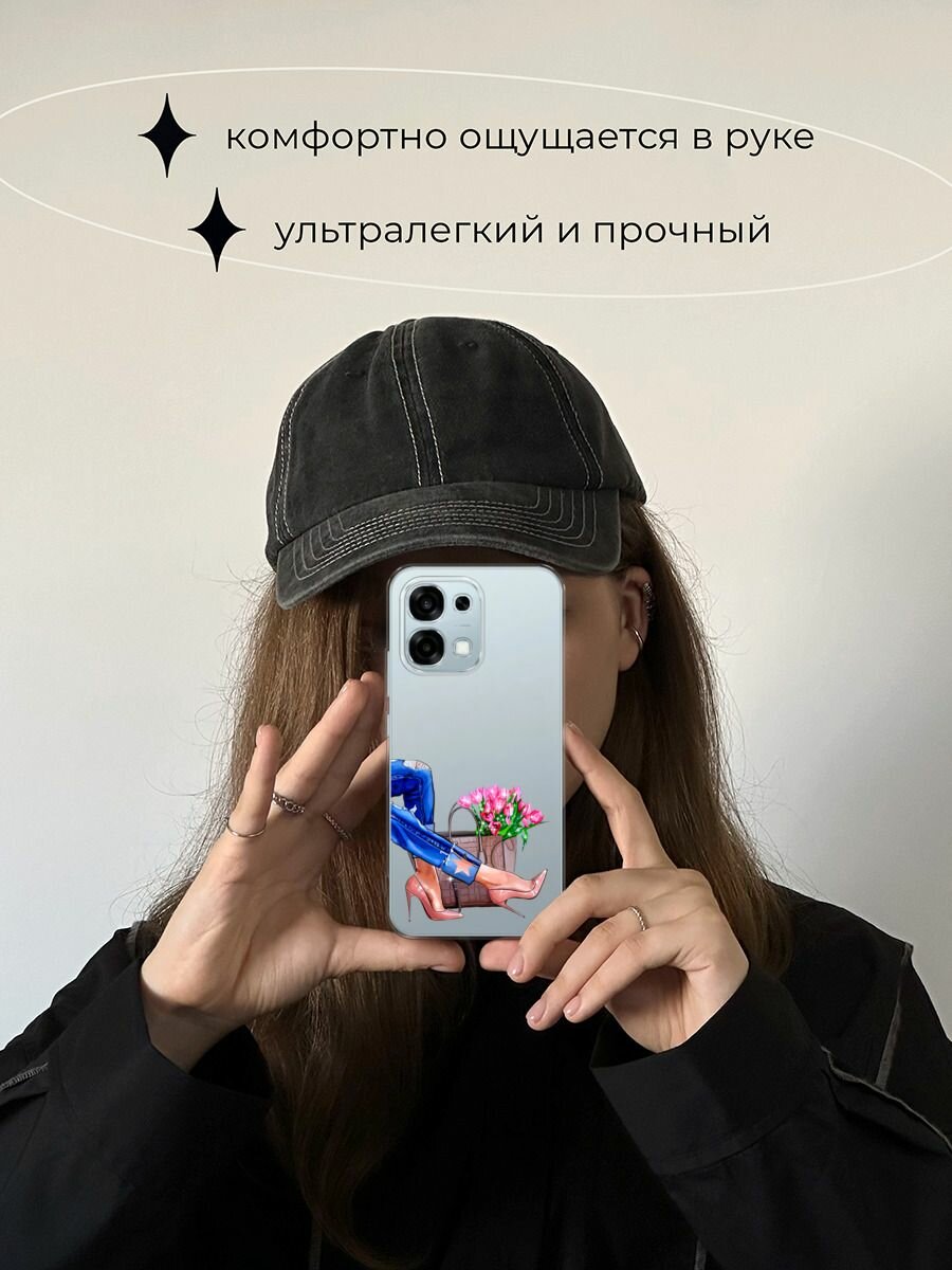 Чехол на Oppo A6 Pro / Оппо A6 Про с принтом В каблучках, прозрачный — фото 1