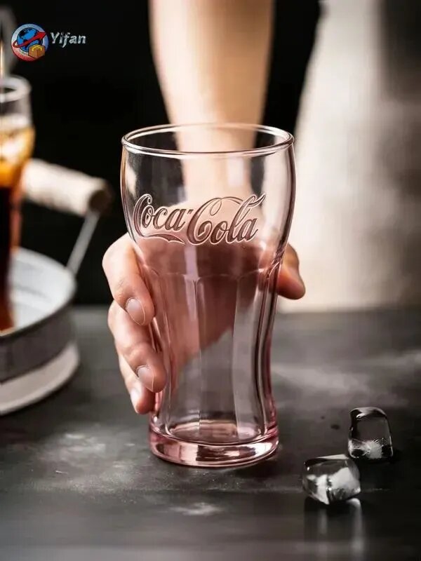 Стакан с гравировкой "cocacola" 350 мл 1 шт светло-розовый