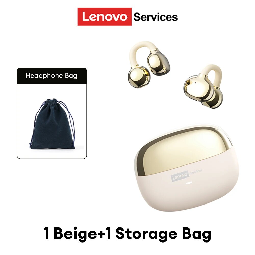 Беспроводные наушники Lenovo LE302 OWS Beige and Bag