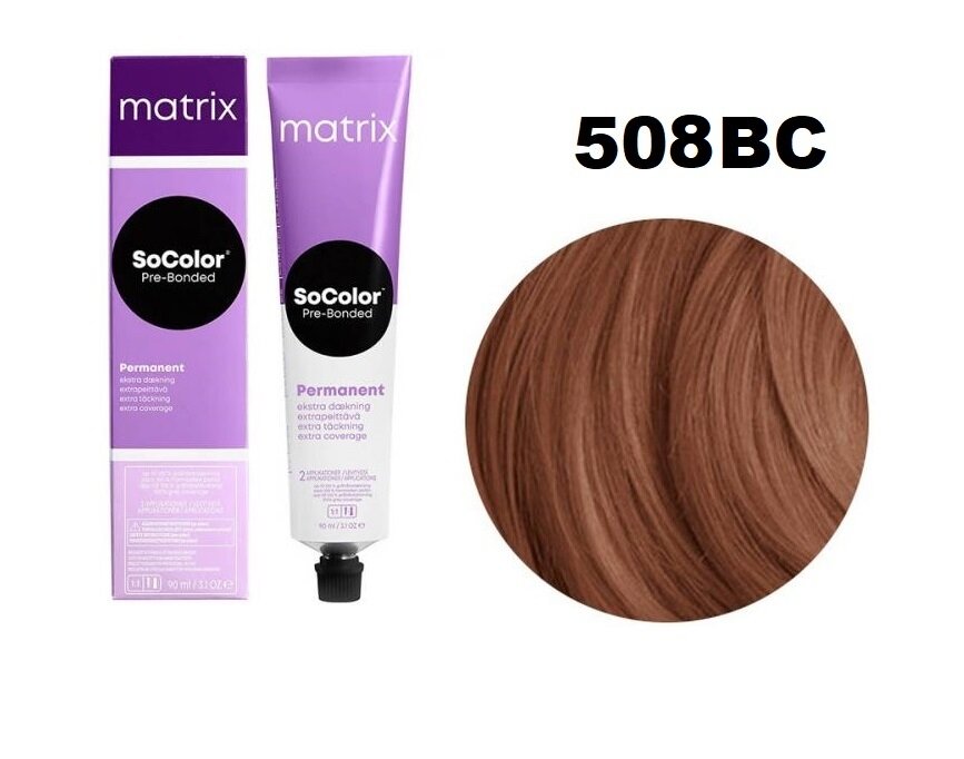 Matrix краска Socolor Pre-Bonded 508BC светлый блондин коричнево-медный 100% покрытие седины 90 мл Матрикс