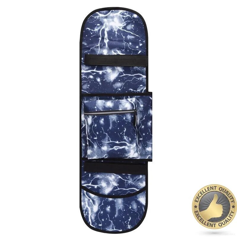 Чехол для скейтборда с рисунком и карманом для мелочей, черный