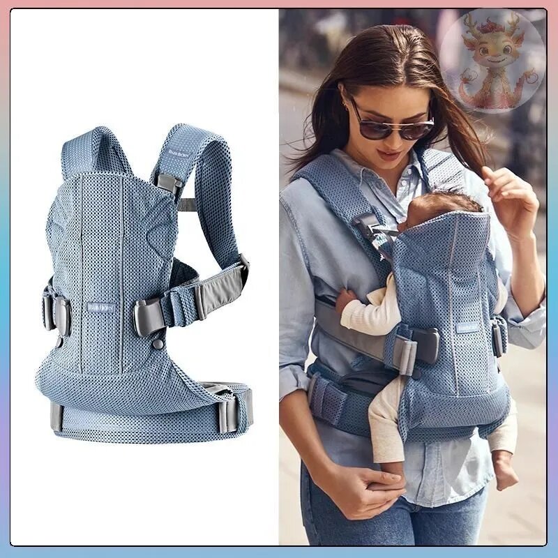 Слинг-эргорюкзак BabyBjorn One Air 3D Mesh для переноски ребенка с рождения и до 3 лет, 4 положения, светло-серый
