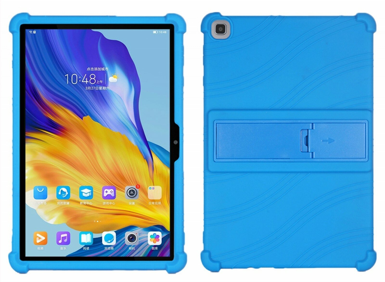 Чехол-бампер MyPads Silicone protettivo для Huawei MatePad C3, Honor Pad X8 и Lite, синий, силикон, противоударный