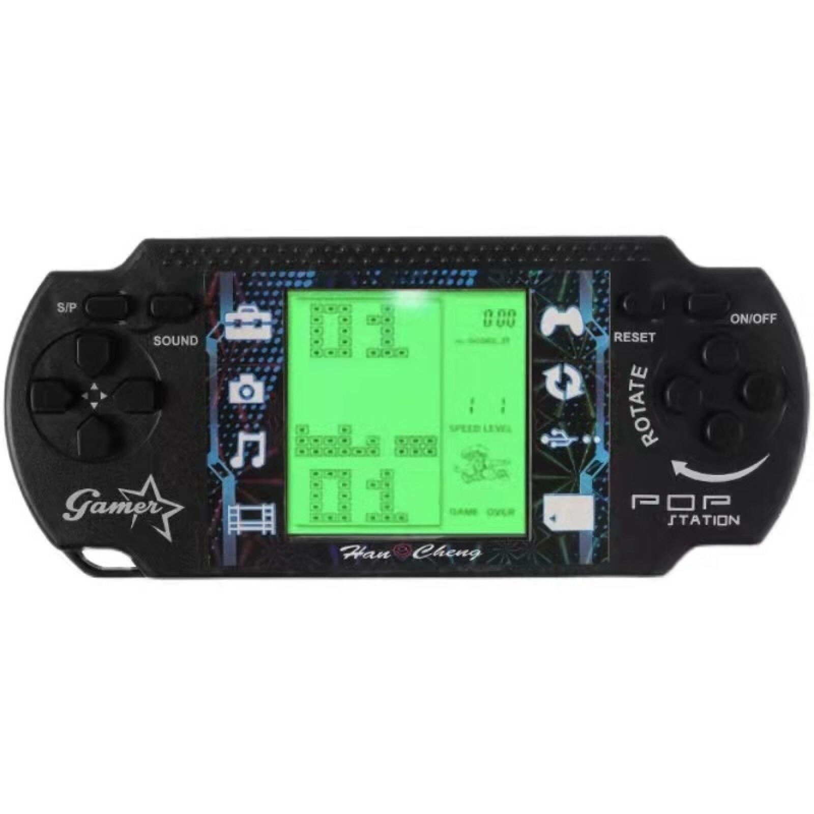 Карманная игровая консоль MyPads HC-1024 с экраном 3.5" и встроенными играми Тетрис черная