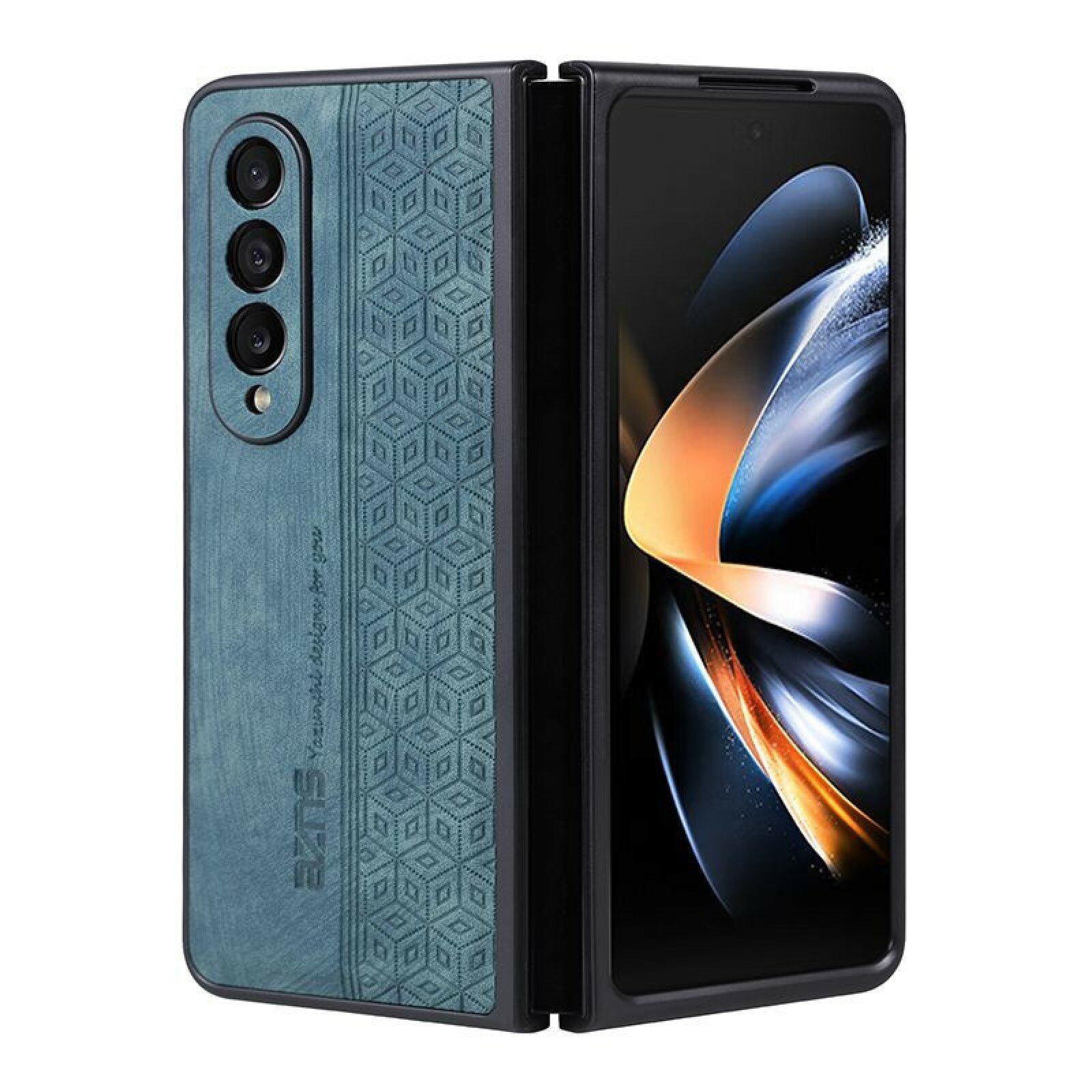 Чехол кобура MyPads из натуральной кожи для Samsung Galaxy Z Fold4 черный