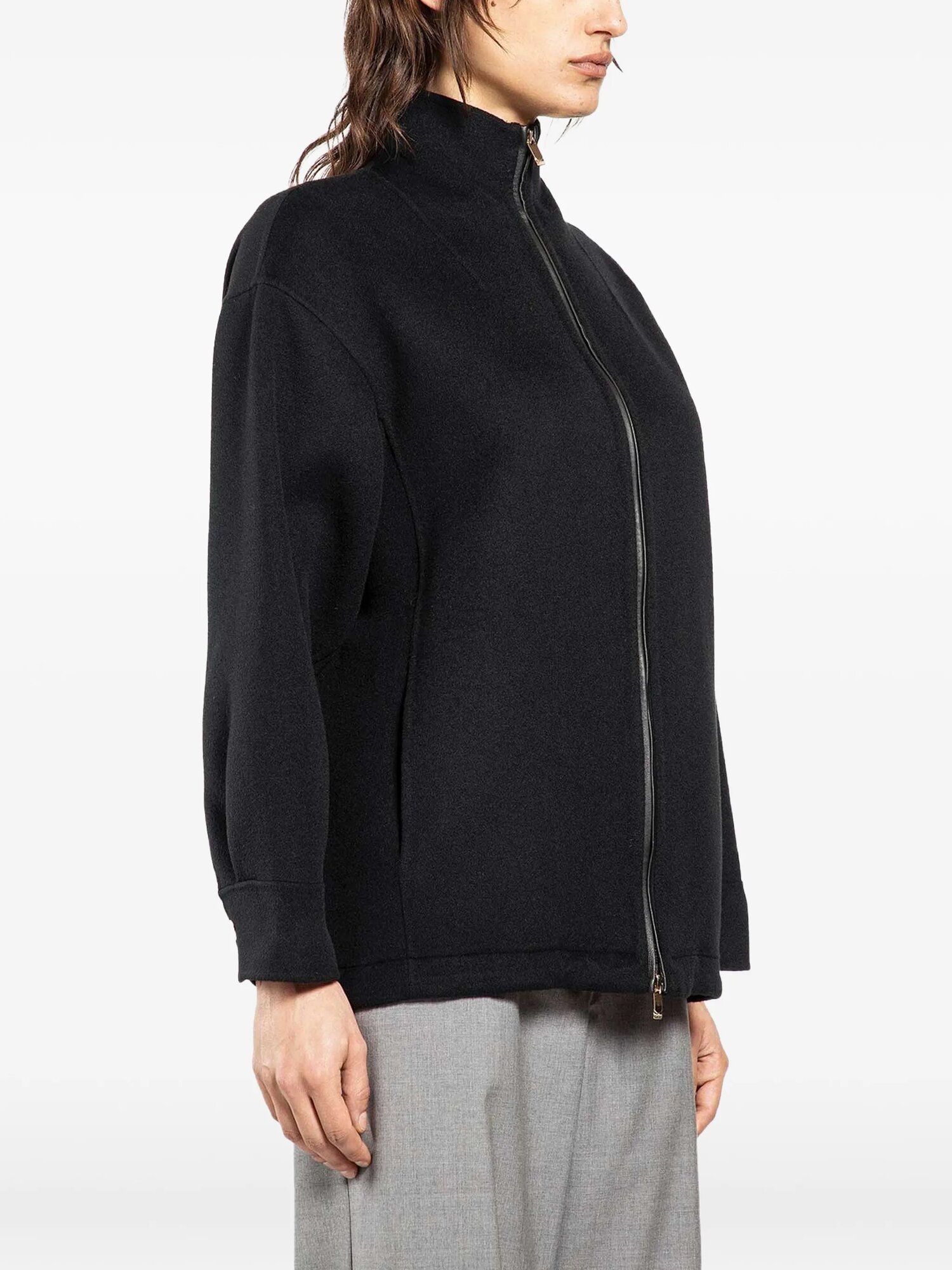 Куртка Max Mara Stand-collar jacket, размер 42, черный — фото 1