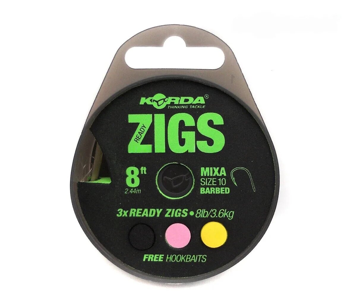 KORDA Поводок готовый Ready Zigs 12' 360см N10 3шт