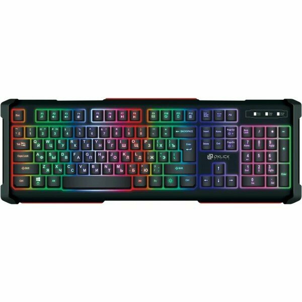 Клавиатура Oklick 717G BLACK DEATH черный/серый USB Multimedia Gamer LED