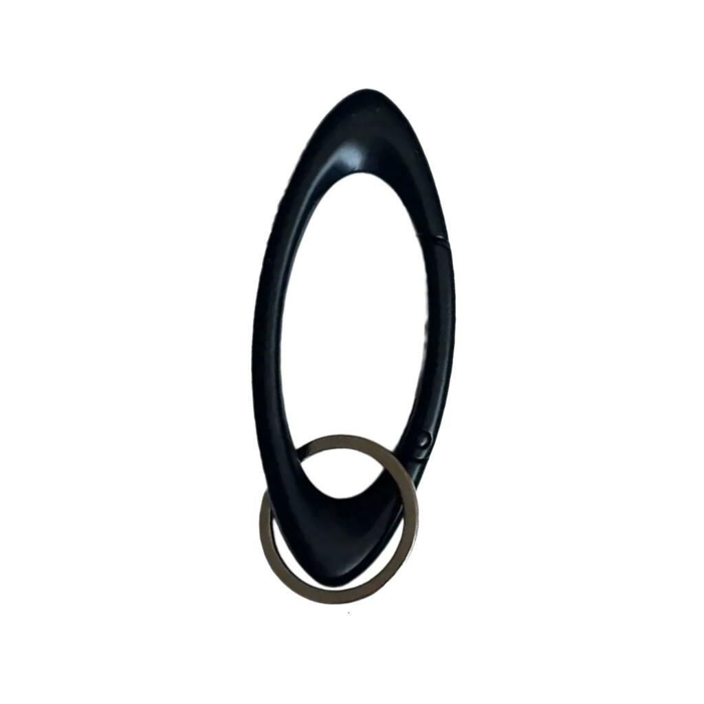 Металлический карабин-брелок, черный овал