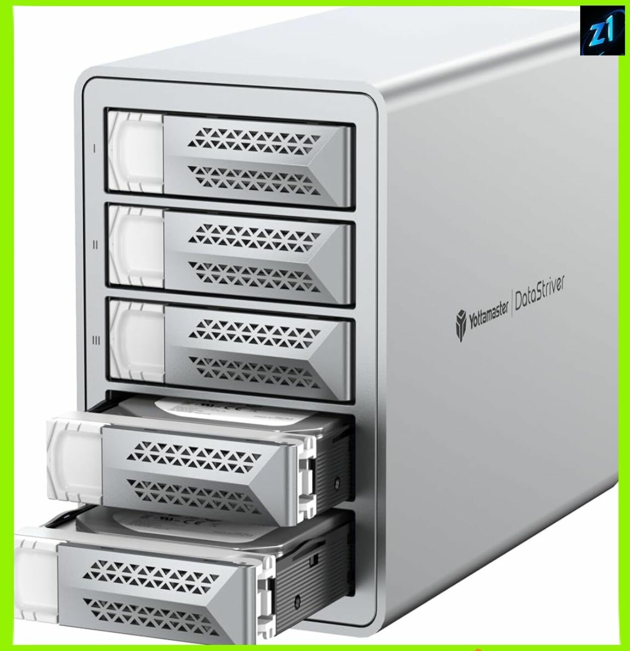 Yottamaster Внешний RAID массив 5 бай VN500RU3 USB 3.0, поддержка до 110 ТБ (5x22TB), RAID 0/1/5/10/JBOD, для HDD/SSD 3.5"/2.5"-. Z1